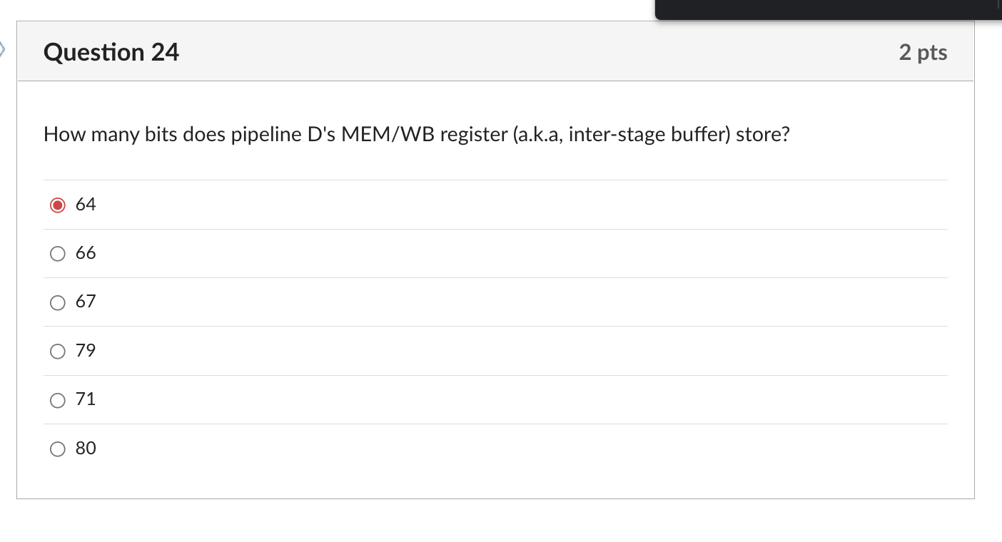 Solved How many bits does pipeline D's MEM/WB register | Chegg.com