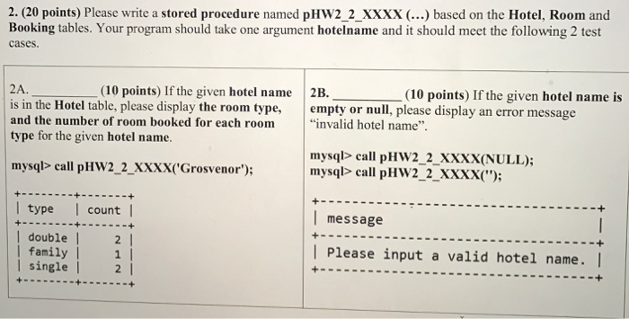 Solved 2. (20 points) Please write a stored procedure named | Chegg.com