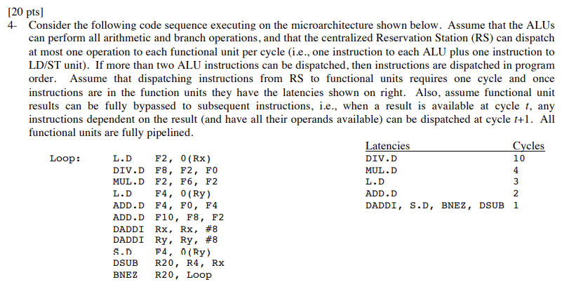 Solved Consider the following code sequence executing on the | Chegg.com