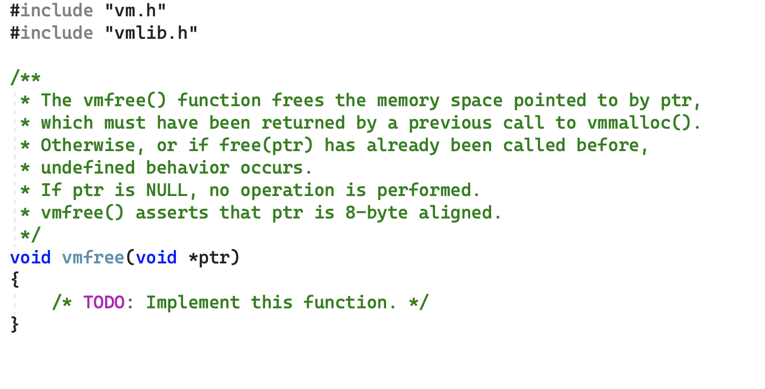 Solved Implementing vmalloc void *vmalloc(size_t | Chegg.com
