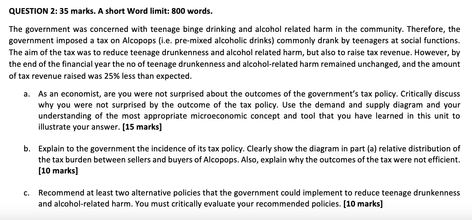 Solved QUESTION 2: 35 marks. A short Word limit: 800 words. | Chegg.com