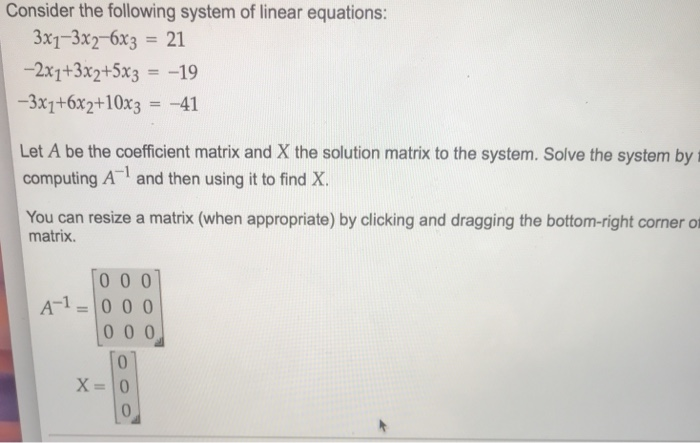 Solved Consider the following system of linear equations: | Chegg.com
