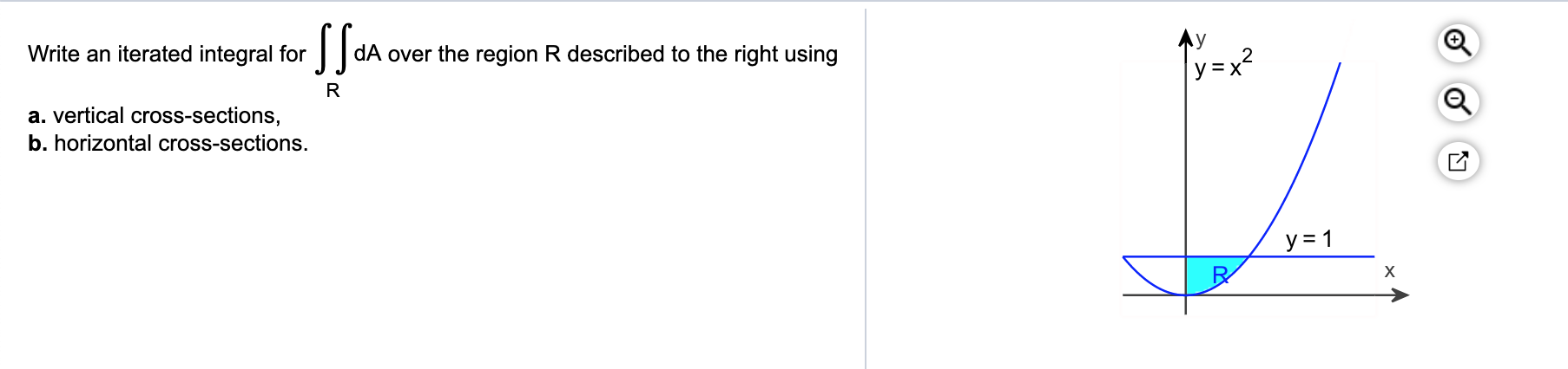 Solved Write an iterated integral for dA over the region R | Chegg.com