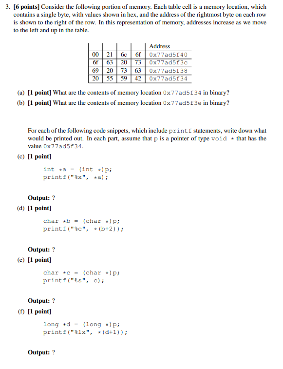 Solved 3. [6 points] Consider the following portion of | Chegg.com