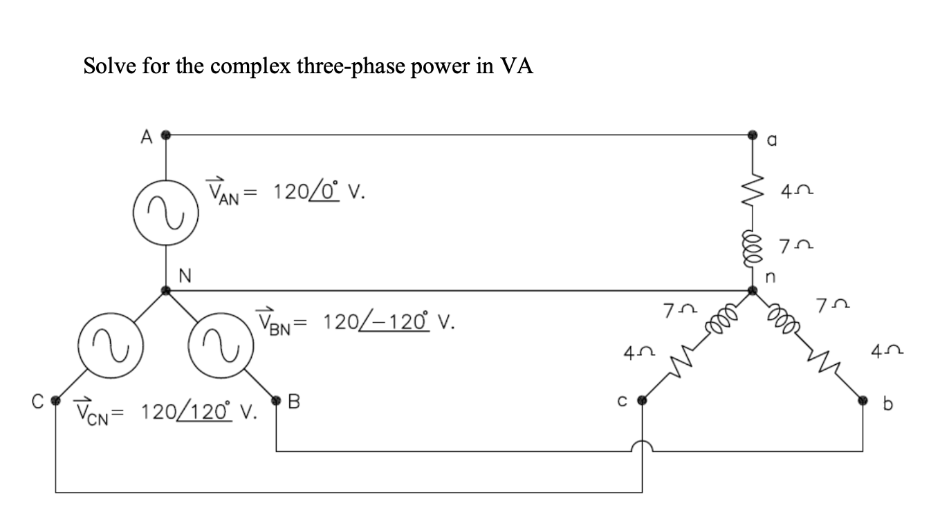 Solved Solve for the complex three-phase power in VA | Chegg.com