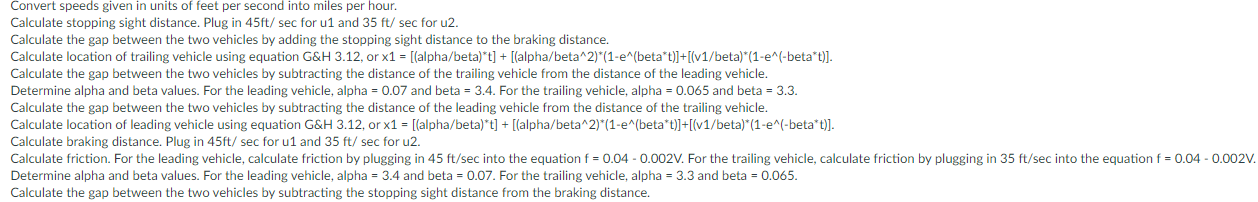 Solved The gap between two consecutive automobiles (distance | Chegg.com
