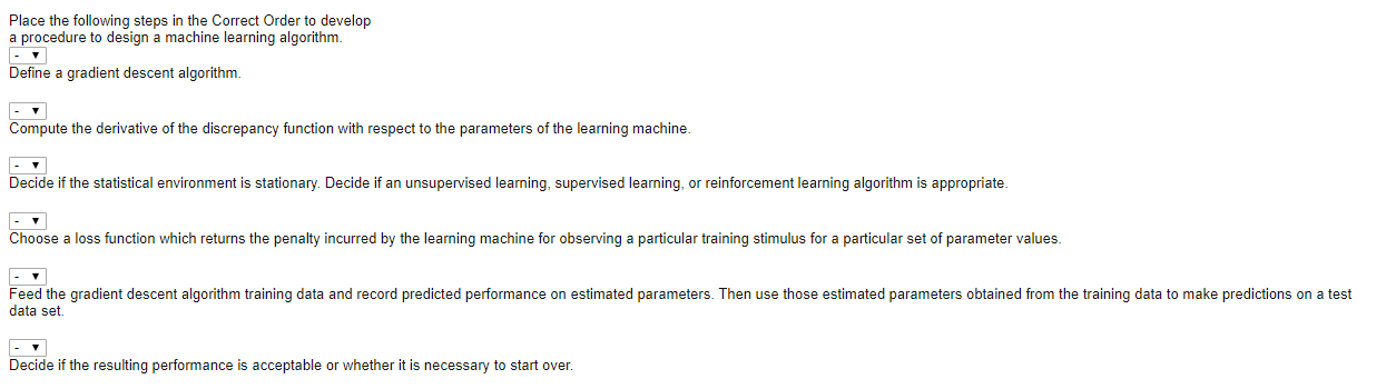 Solved Place the following steps in the Correct Order to | Chegg.com