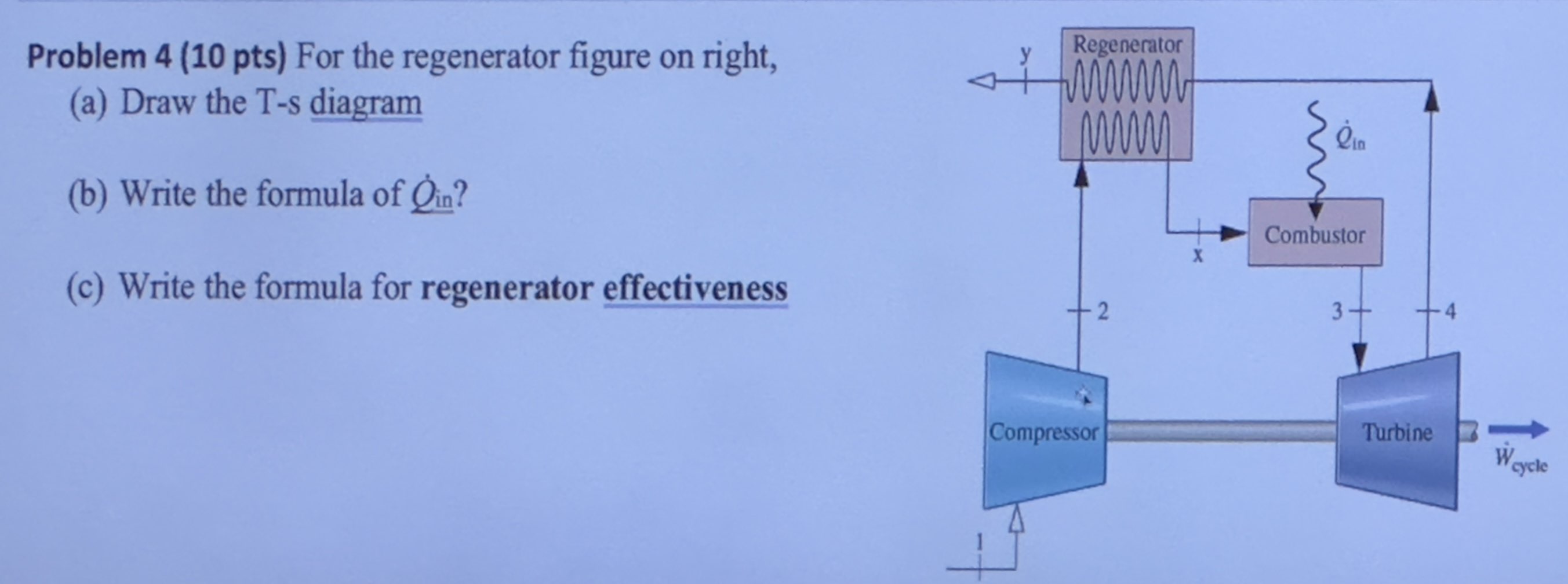 Solved Problem 4 10 Pts For The Regenerator Figure On