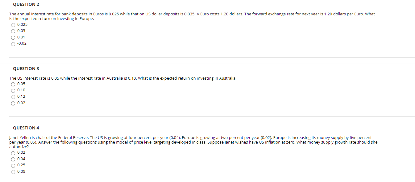 Solved QUESTION 2 The annual interest rate for bank deposits | Chegg.com