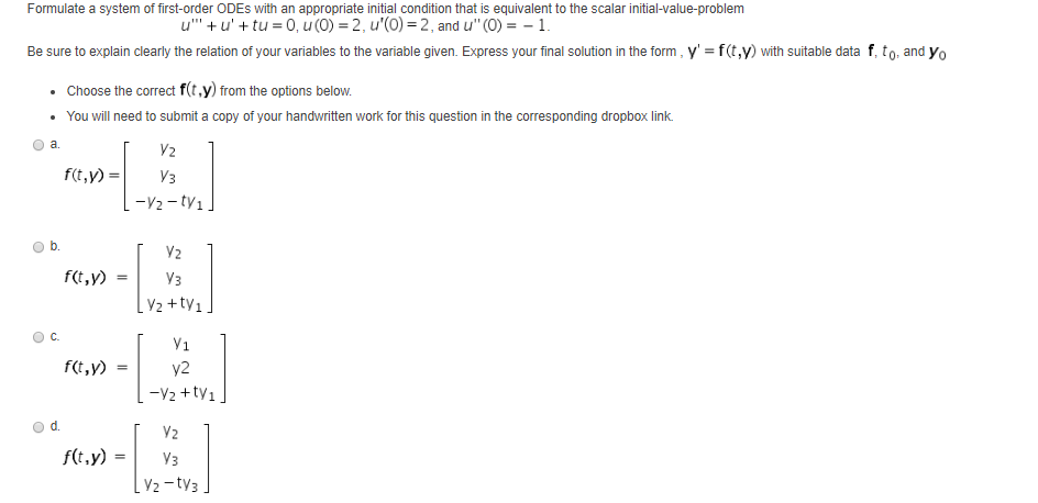 Solved Formulate a system of first-order ODEs with an | Chegg.com