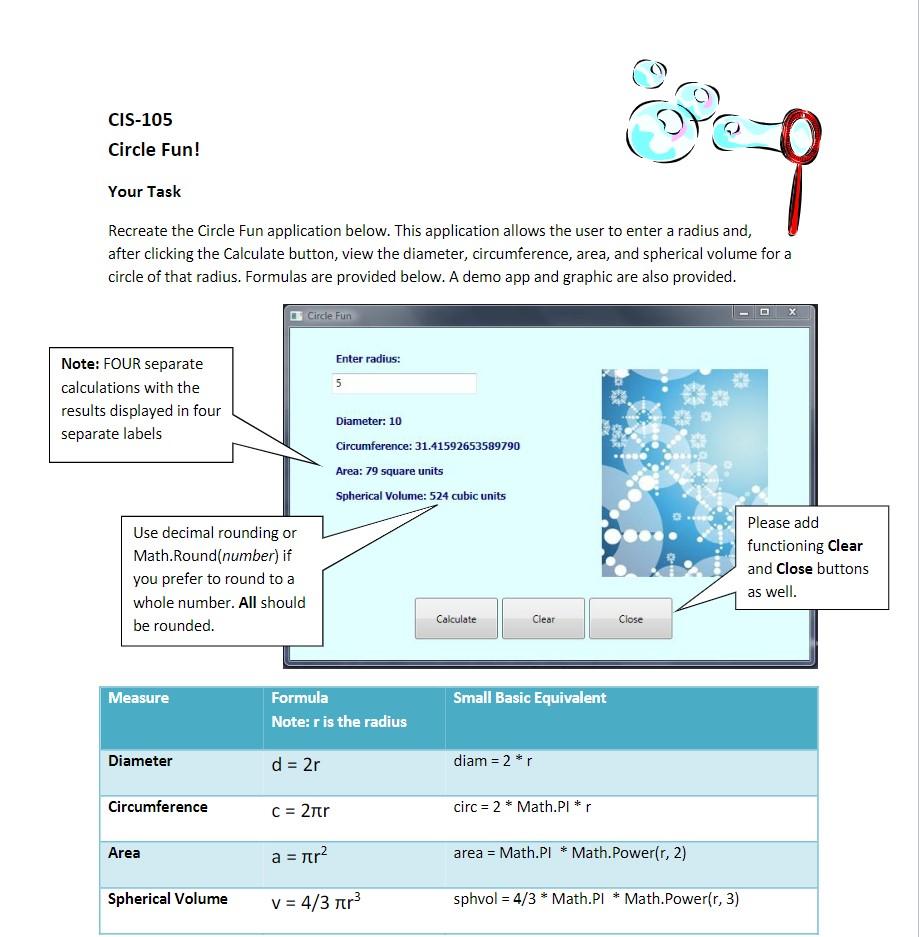 Solved Recreate the Circle Fun application below. This | Chegg.com