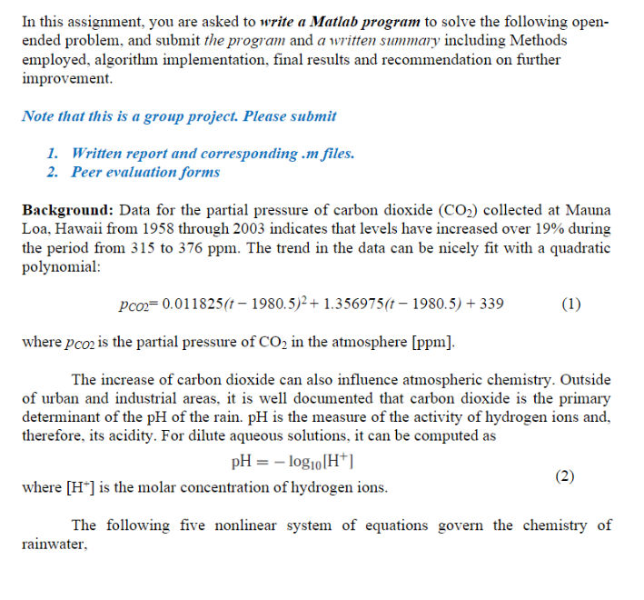 Solved In this assignment, you are asked to write a Matlab | Chegg.com