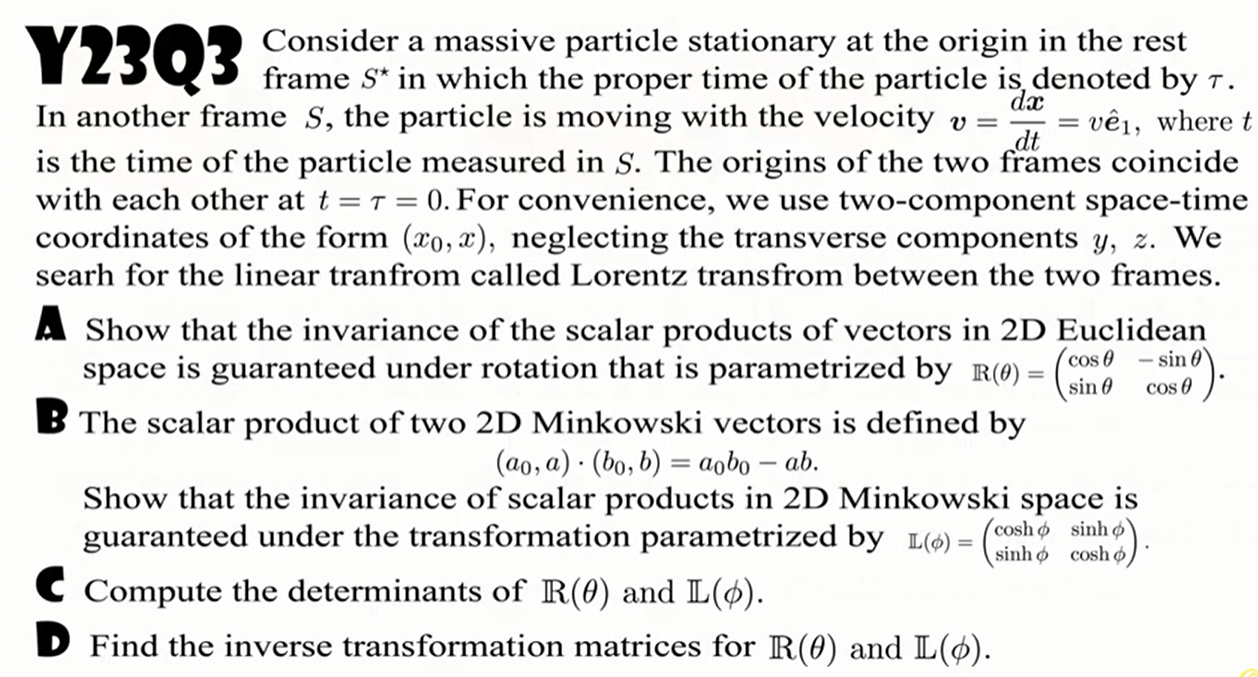 Solved Y2303 dt Consider a massive particle stationary at | Chegg.com