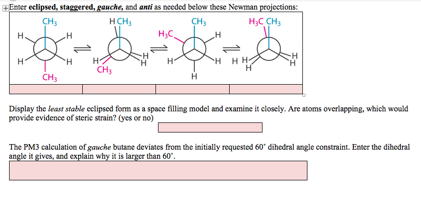 Solved II. Butane + Rotation in Butane (PM3) Ideal C-C-C-C | Chegg.com