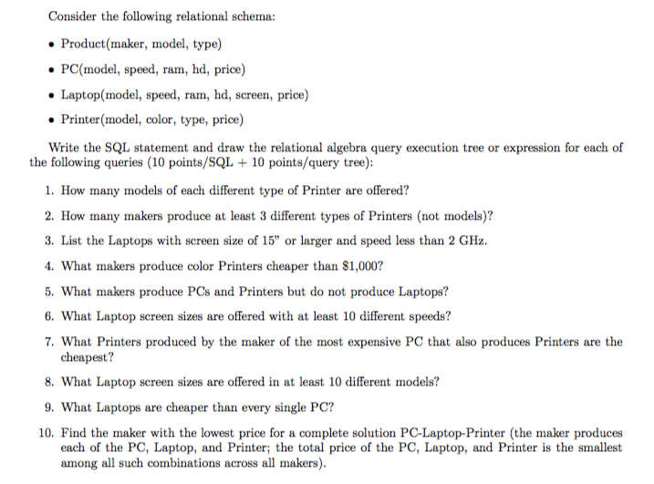 Solved Consider the following relational schema | Chegg.com