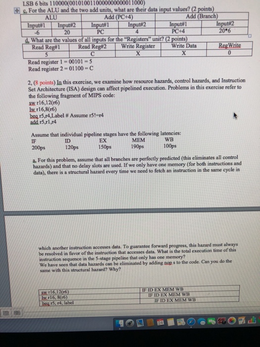 Solved LSB 6 bits 110000(0010100110000000000011000) f | Chegg.com