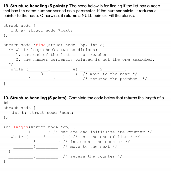 Solved 18. Structure handling (5 points): The code below is | Chegg.com