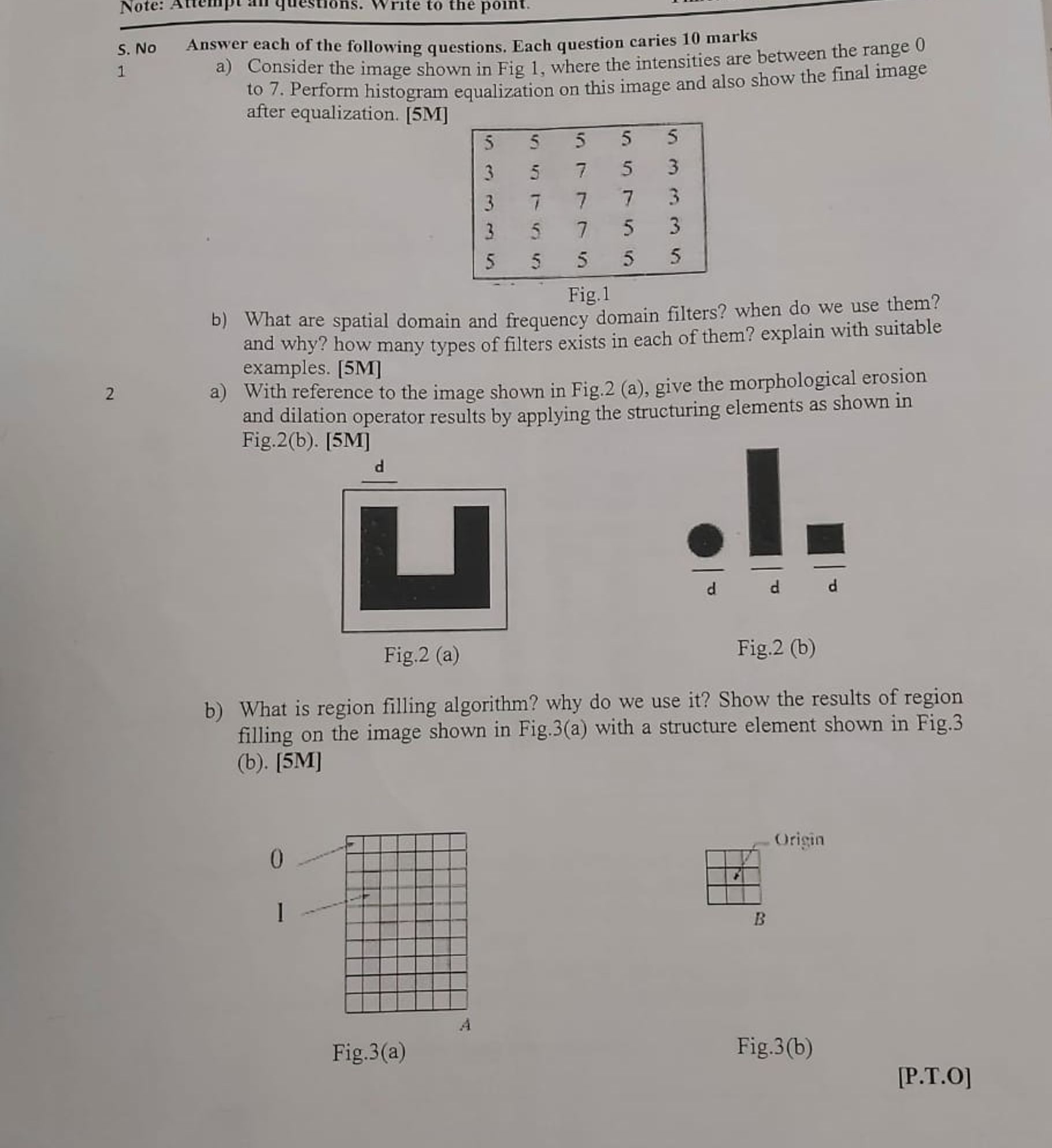 Solved a) ﻿Consider the image shown in Fig 1, ﻿where the | Chegg.com