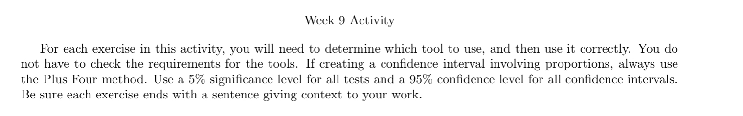 Solved For each exercise in this activity, you will need to | Chegg.com