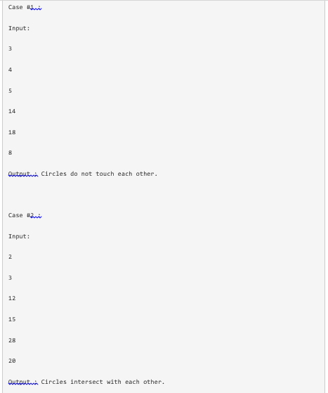 Solved Problem 4: Circles Overlap Write a program to | Chegg.com