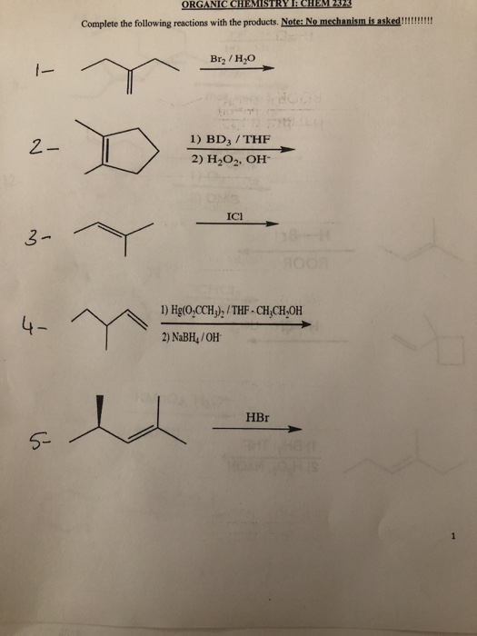 Solved Complete the following reactions with the products. | Chegg.com