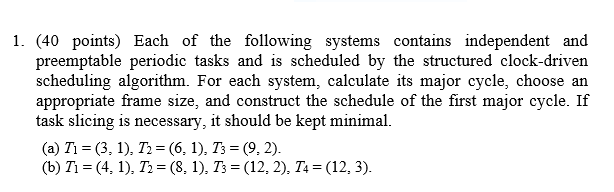 Solved 1. (40 points) Each of the following systems contains | Chegg.com