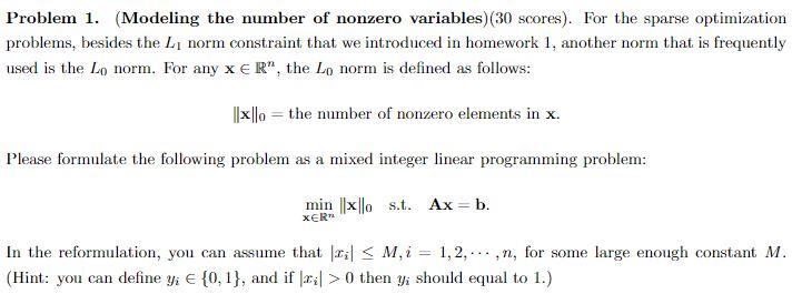 Solved Problem 1. (Modeling the number of nonzero | Chegg.com