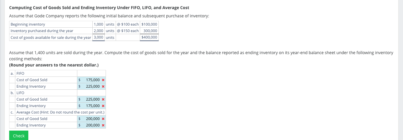 Solved Computing Cost of Goods Sold and Ending Inventory | Chegg.com