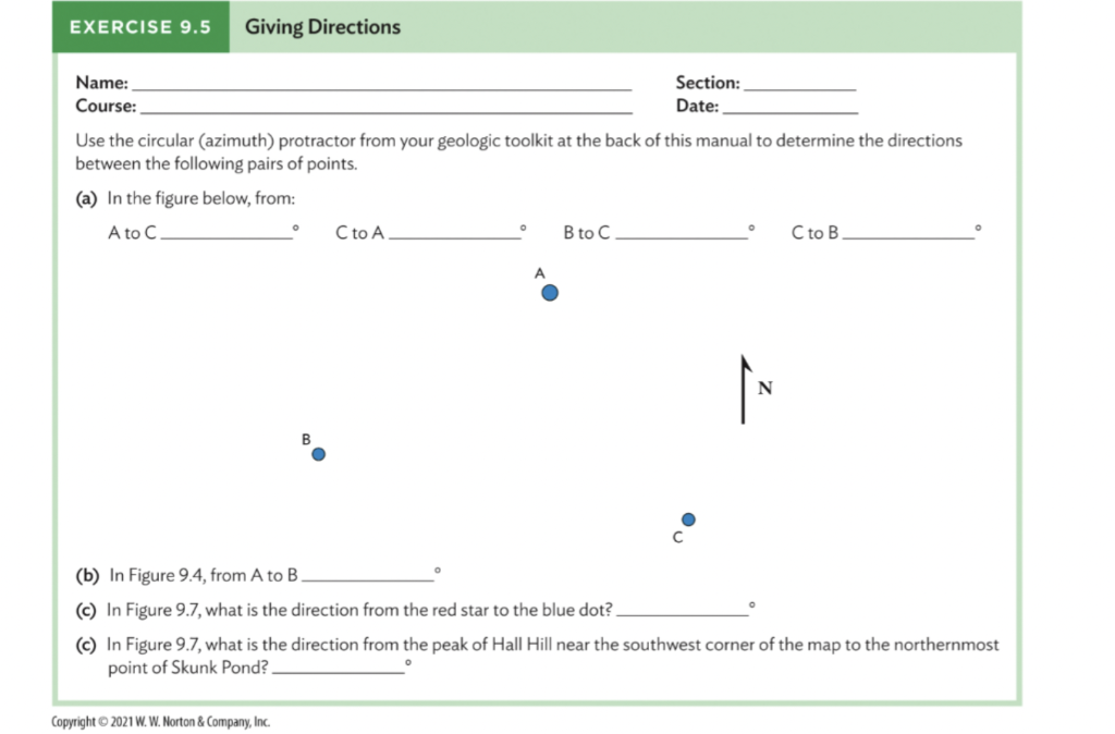 Solved Use the circular (azimuth) protractor from your | Chegg.com