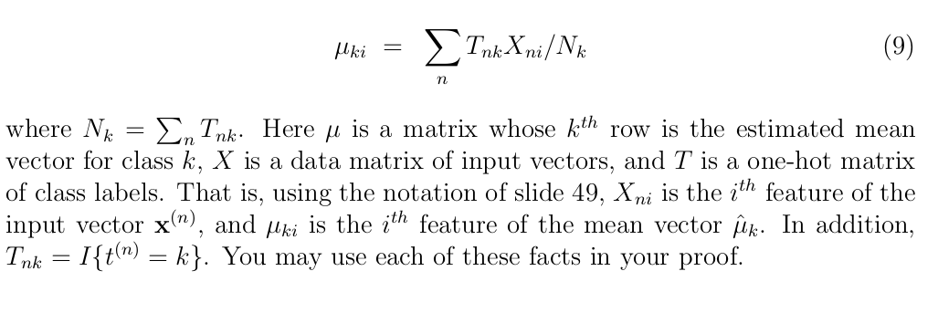 (f) (? points) Mean Vectors: implementation. Write a | Chegg.com