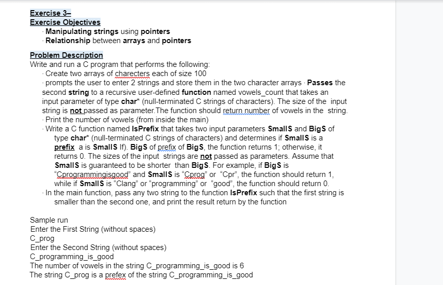 Solved Exercise 3- Exercise Objectives Manipulating strings | Chegg.com