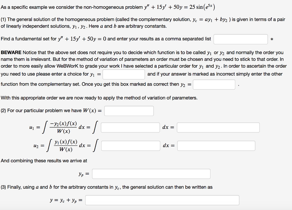 Solved As a specific example we consider the non-homogeneous | Chegg.com