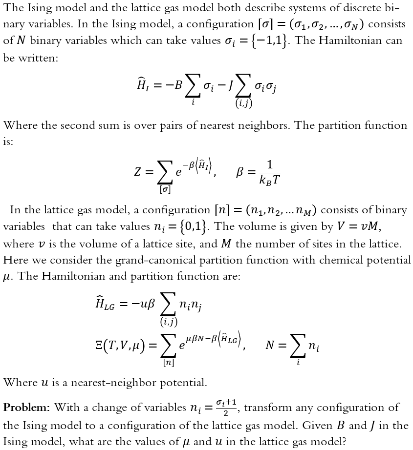 The Ising model and the lattice gas model both | Chegg.com