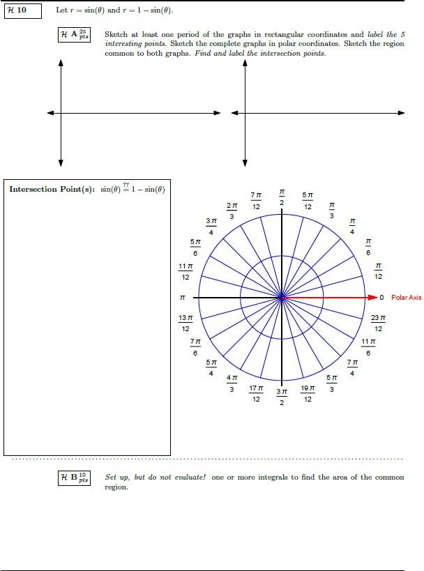 Solved H 10 Let r = sin(0) and r = 1 - sin(0). HARS Sketch | Chegg.com