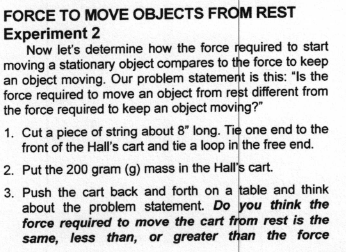 OBJECTS AT REST REMAIN AT REST Experiment 1 Problem: | Chegg.com
