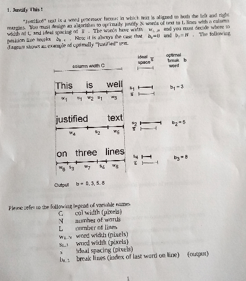 1. Justify This! "Justified" text is a word processor | Chegg.com