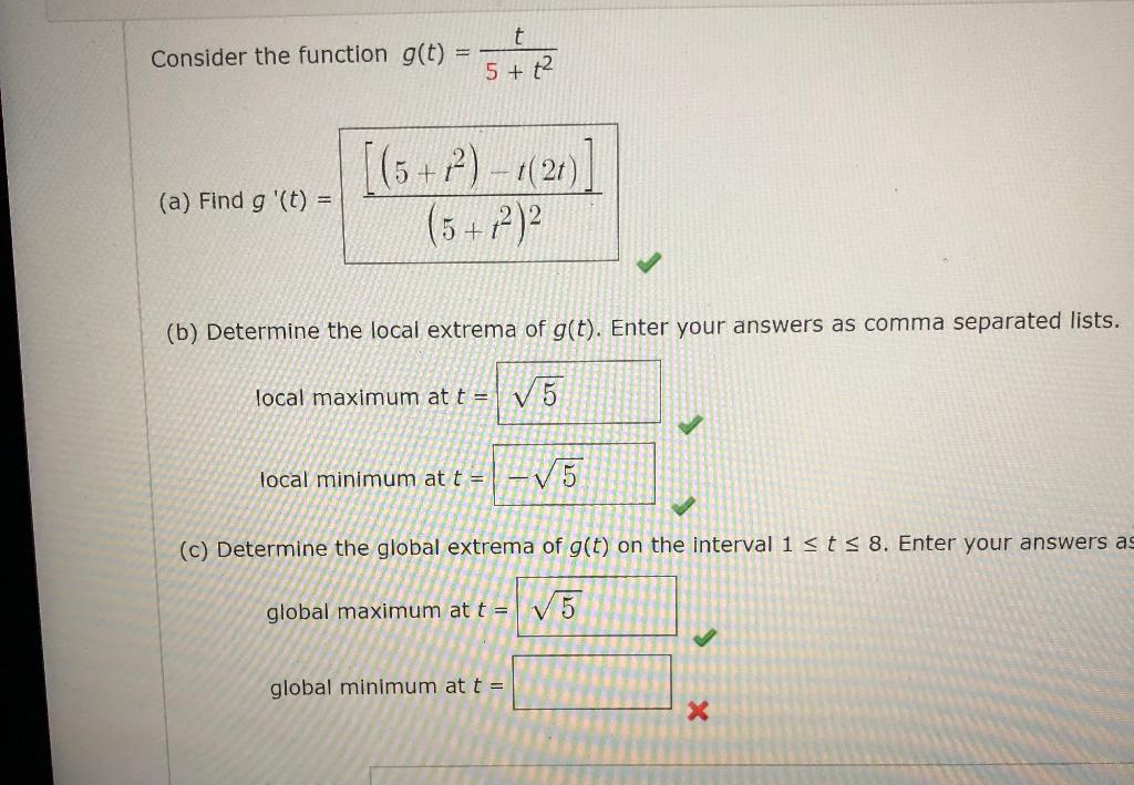 Solved Consider the function g(t)=5+t2t (a) Find | Chegg.com