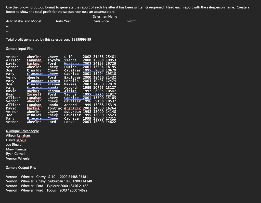 Solved You own a used car dealership. You need a program to | Chegg.com