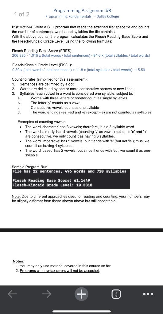 Solved 1 of 2 Programming Assignment #8 Programming | Chegg.com