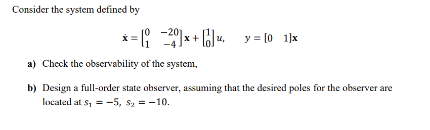 Solved Consider the system defined by | Chegg.com