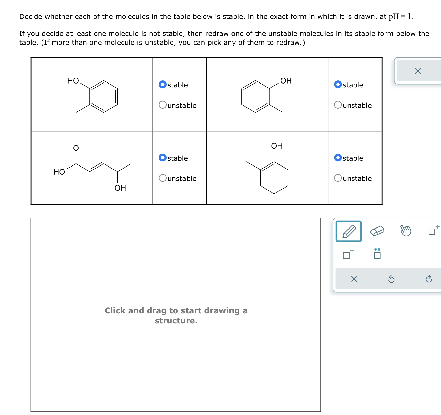 Solved Decide whether each of the molecules in the table | Chegg.com
