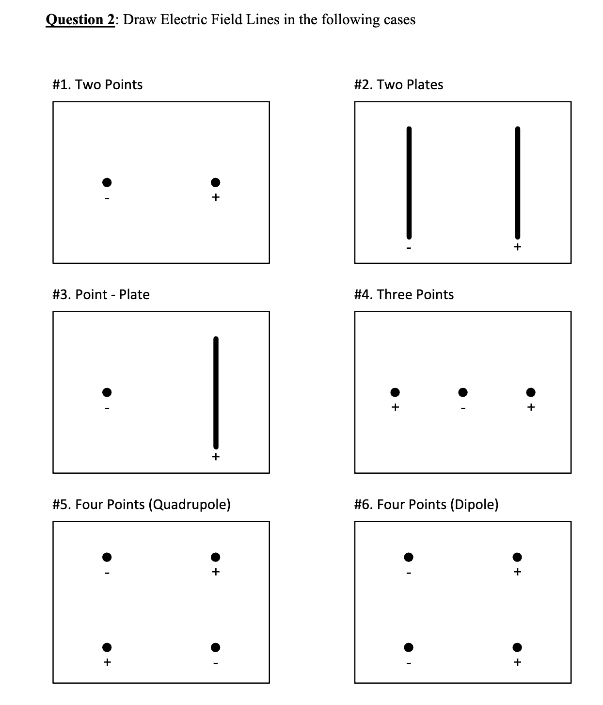 Solved Question 2: Draw Electric Field Lines in the | Chegg.com
