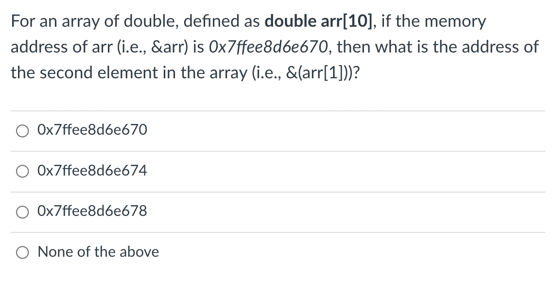 Solved For An Array Of Double Defined As Double Arr 10 If 