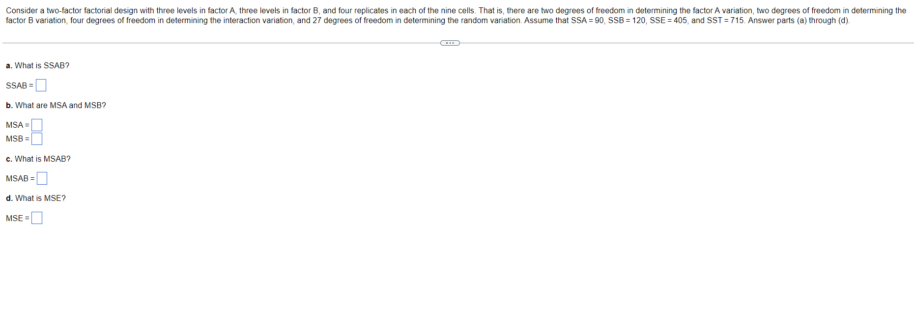 Solved Consider a two-factor factorial design with three | Chegg.com