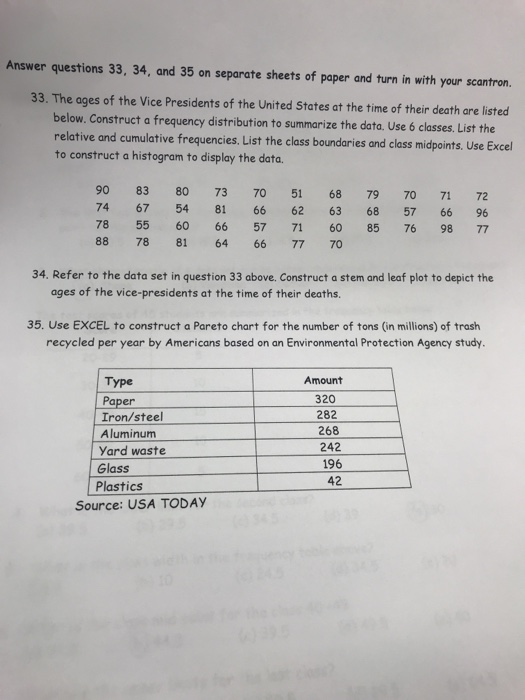Solved Answer questions 33, 34, and 35 on separate sheets of | Chegg.com