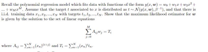 Recall the polynomial regression model which fits | Chegg.com
