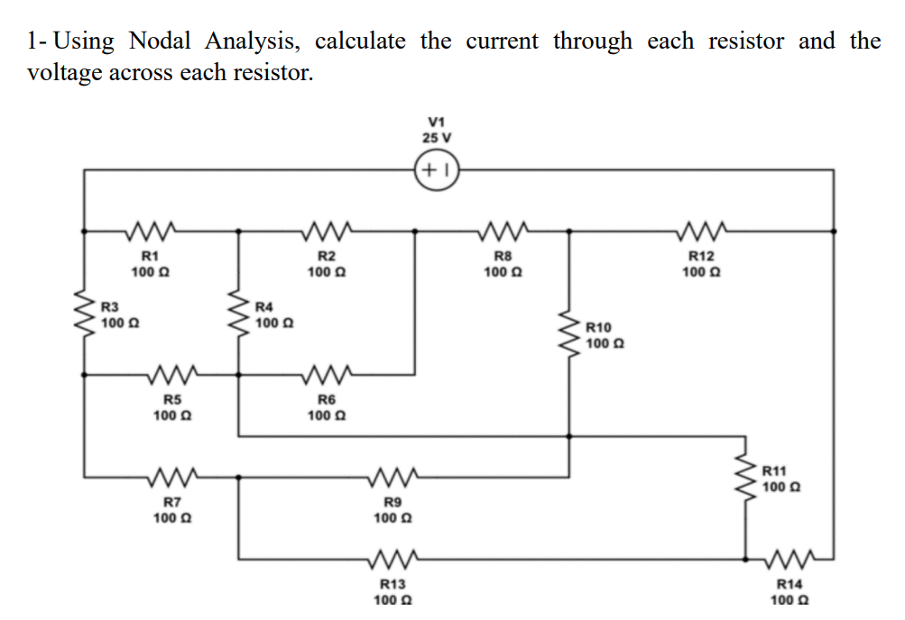 Solved 1- Using Nodal Analysis, calculate the current | Chegg.com