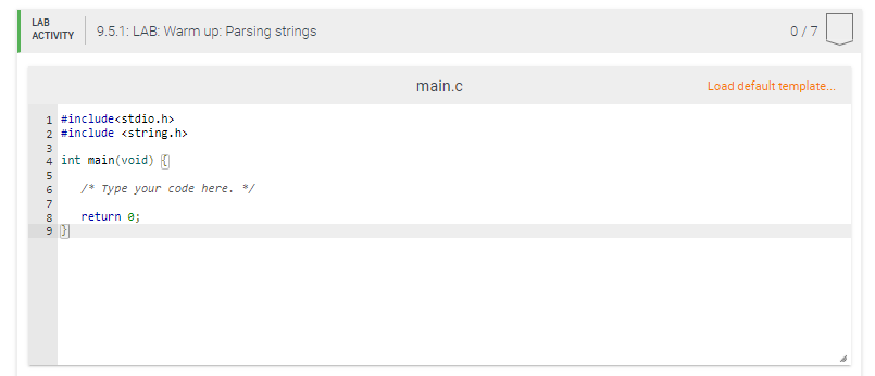 Solved 9.5 LAB: Warm up: Parsing strings (1) Prompt the user | Chegg.com