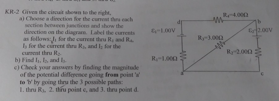 Solved Kr 2 Given The Circuit Shown To The Right R4 4 00ω Chegg