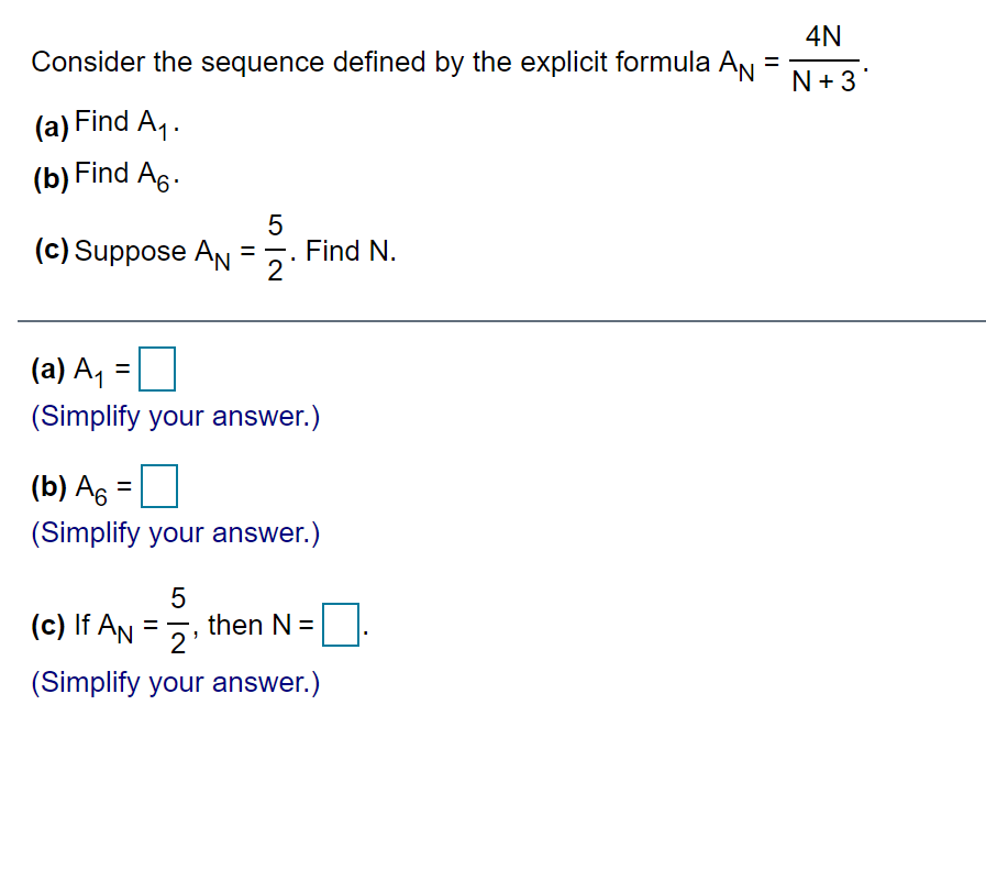 Solved 4N = N +39 Consider the sequence defined by the | Chegg.com